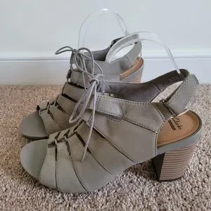 Clarks | Shoes | Clarks Banoy Waneta Lace Up Sandal Heel Shoes Nwt ...